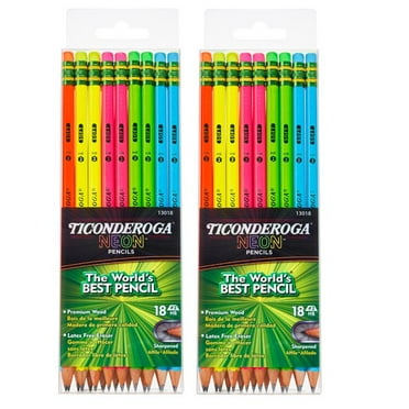 Ticonderoga Bright Neon No. 2 Pencils - #2 Lead - Black Lead - Neon ...
