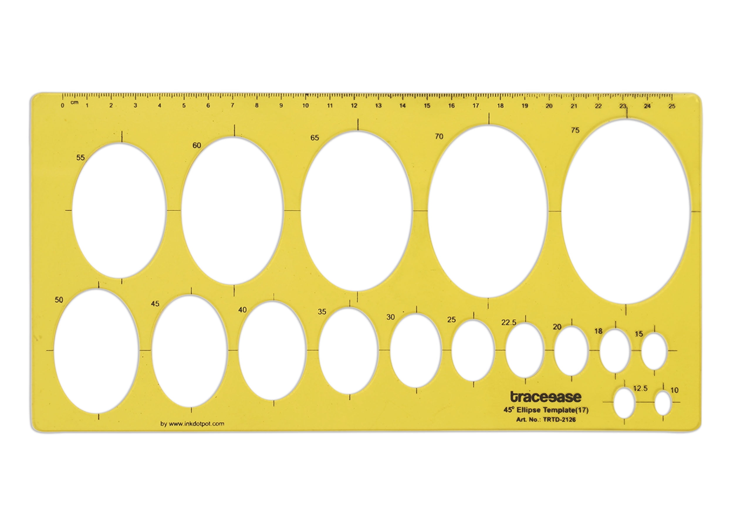 Traceease Geometric Drafting 45 Ellipse Template Drawing Stencil ...
