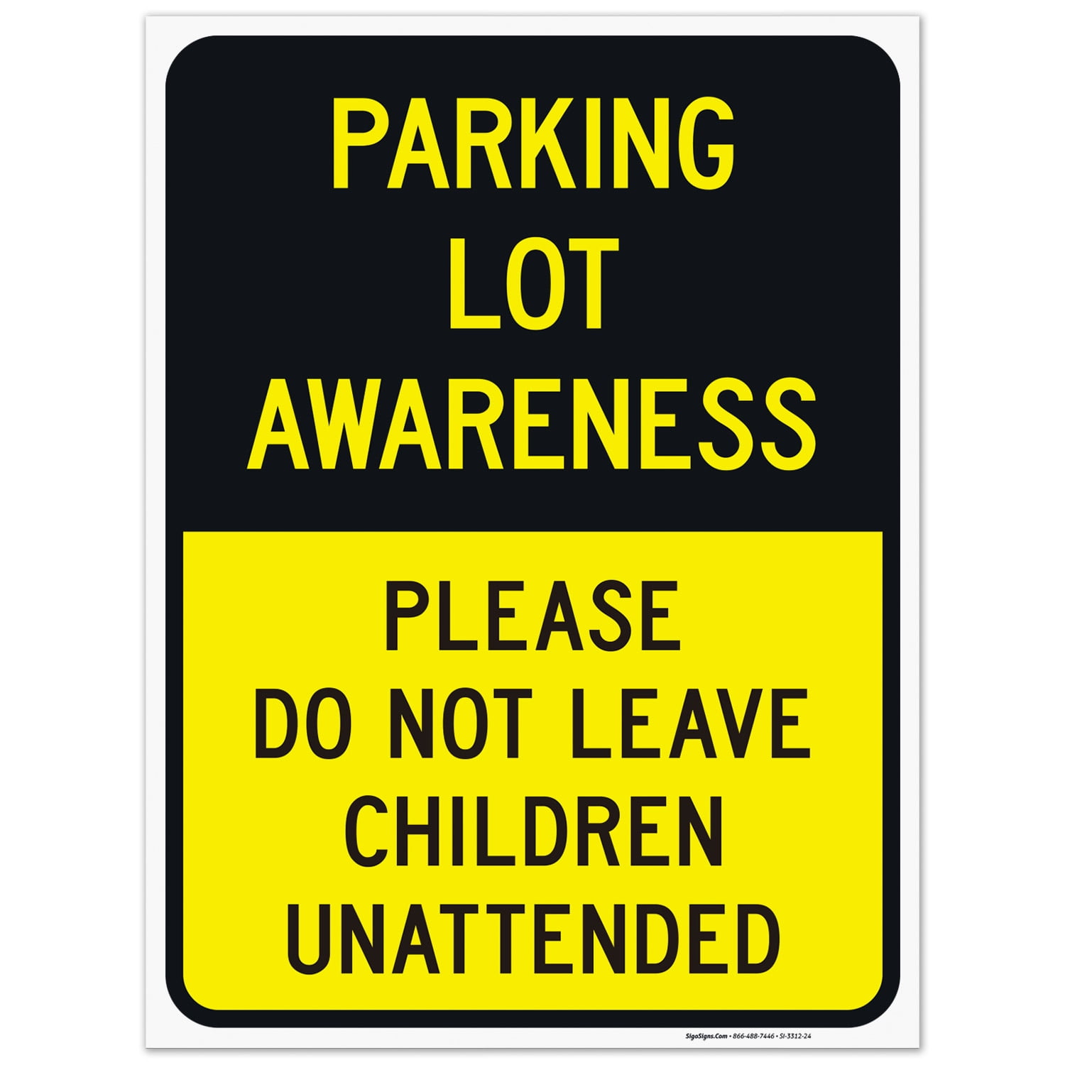 Parking Lot Awareness Sign, Traffic Sign, 18x24 Corrugated Plastic ...