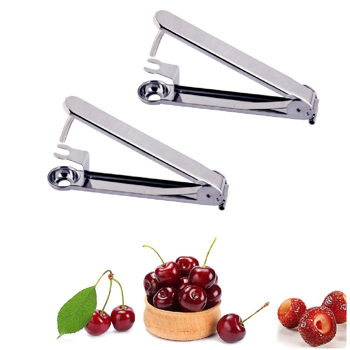 2Pcs Cherry Pitter Tool Stainless Steel, Trianu Heavy Duty Pitting Tool ...