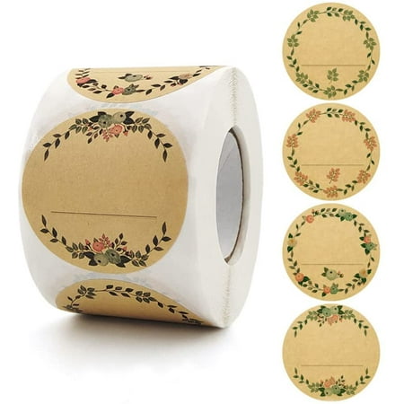 500pcs 5CM Round Label Stickers Kraft Jam Self Adhesive Labels Round ...