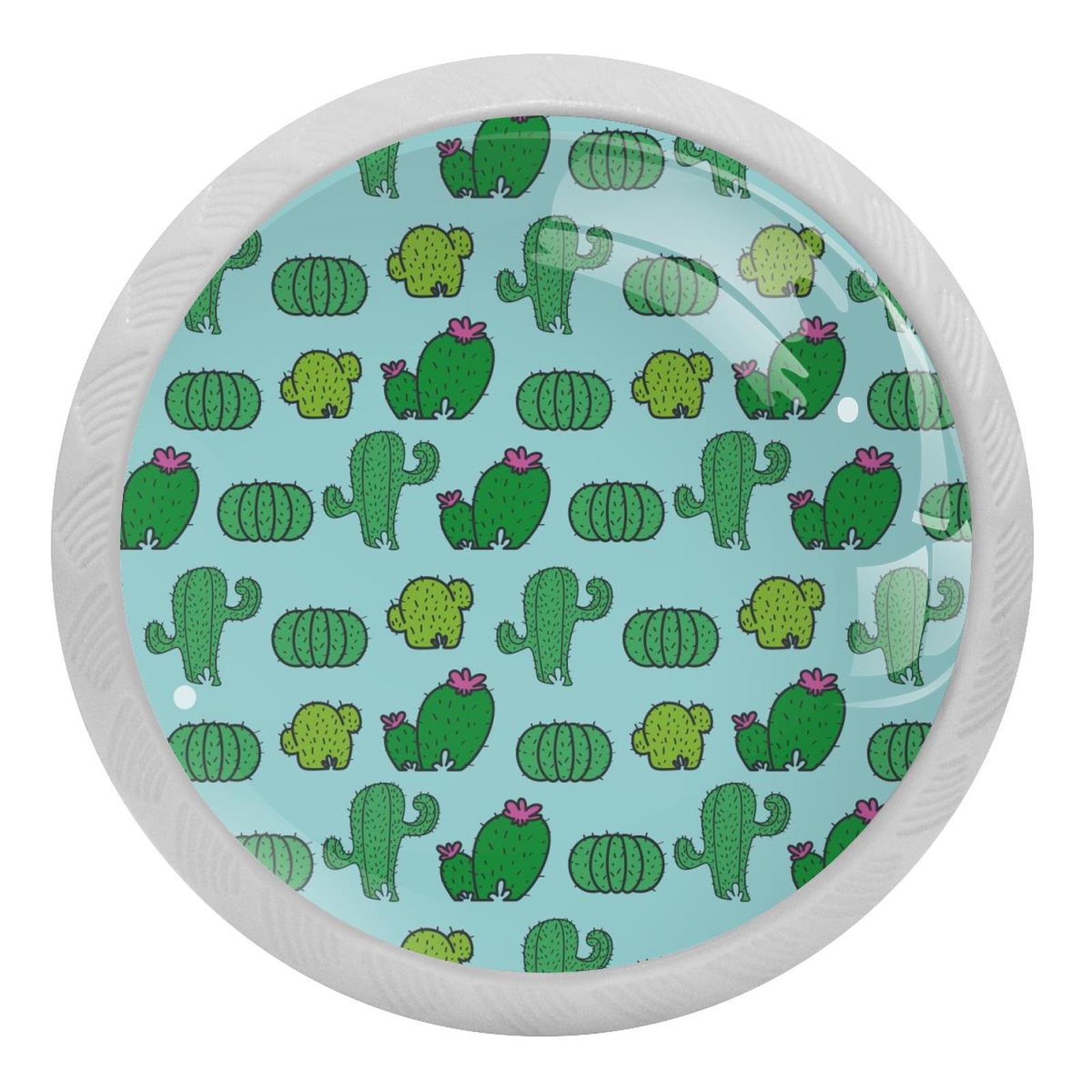 4PCS Round Cactus Cabinet Fluorescence Knob Glowing in the Dark ...