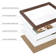16x20 Premium Oak Wood Picture Frame with Tempered Glass - Walnut Color ...