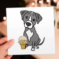3drose, Funny Cute Grey Pitbull Puppy Dog Eating Ice Cream Cone, 6 ...
