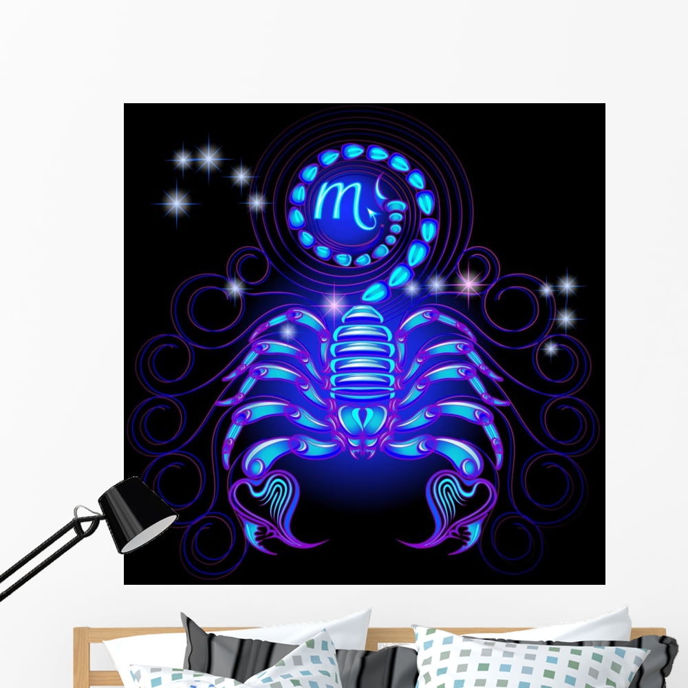 Neon Signs Zodiac Scorpio Wall Mural by Wallmonkeys Peel and Stick ...