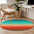 Bohemian Gradient Red 4FT Round Area Rugs Modern Minimalist Green Brown ...