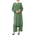 IWEMEK Women Muslim Plue Size Outfits Islamic Modest Elegant Clothing Dubai Solid Abayas and ...