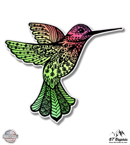 Hummingbird Colorful - 3" Vinyl Sticker - For Car Laptop I-Pad Phone ...