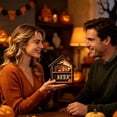 Halloween Light Up Haunted House Wooden Tabletop Decor with Ghosts and ...