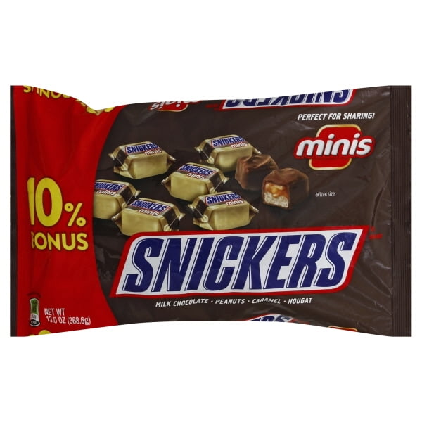 Snickers Mini Size Chocolate Candy Bars, 13 Oz. - Walmart.com - Walmart.com