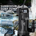 1.6HP 6000GPH Sump Pump, High Flow Submersible Water Pump with Float ...