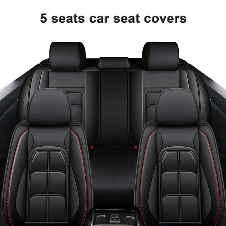 2010 2024 Hyundai Accent Kona Car Seat Cover PU Leather Pillows Included Full Set Black Red Walmart