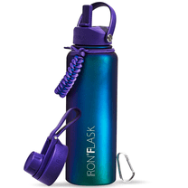 Iron Flask 40oz Wide Mouth Water Bottle with Paracord Handle and 2 Lids ...