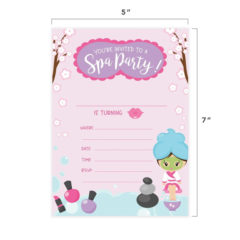 Spa Invitations For Kids