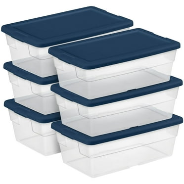 Sterilite Stackable 6 Quart Storage Box Container, Clear (30 Pack ...