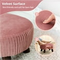 Dycanpo Velvet Compact Footstool with Padded Seat,Wooden Legs ...