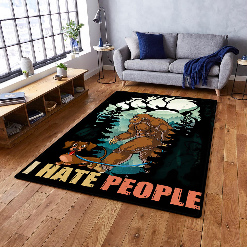 Rectangle Area Rug For Living Room, Bedroom, Bigfoot and Dachshund Hate ...