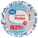 Great Value Everyday Disposable Paper Plates, 9in, 100ct - Walmart.com