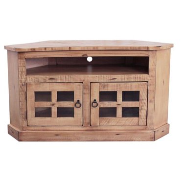 American Heartland 30858BK Rustic Tall TV Stand with 2 Flat Panel Doors ...
