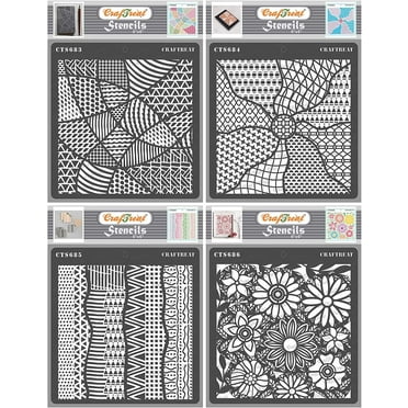 CrafTreat Enclosed Pattern Stencil for Painting and Crafting - 6"x6 ...