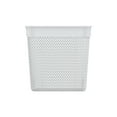 Mainstays Woven Plastic Storage Basket - White 26 Quart Wicker Design ...