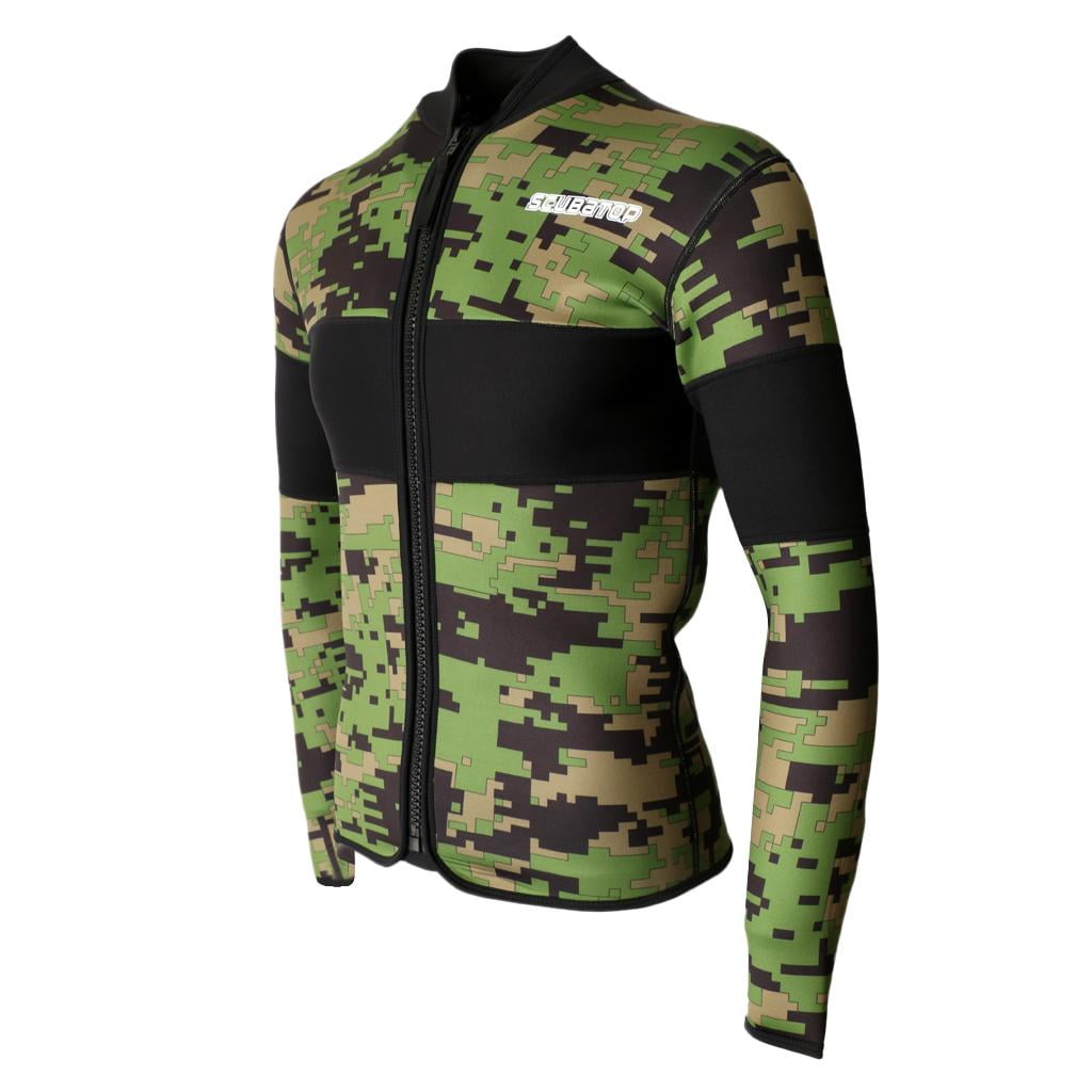 Traje De Buzo De Neopreno Verde De 2,5 Mm Con Capucha Buceo Con Snorkel ...