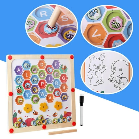 Alphabet Drawing Board Alphabet Color Sorting Puzzle Montessori Toy for ...