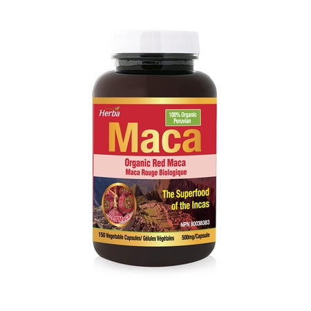 Herba Organic Red Maca Capsules for Women – 500mg, 150 Capsules | Made ...