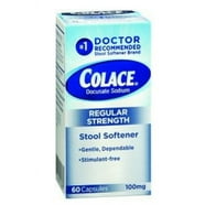 Colace Dye-Free Stool Softener, 100 mg Capsules, 60 ea - Walmart.com