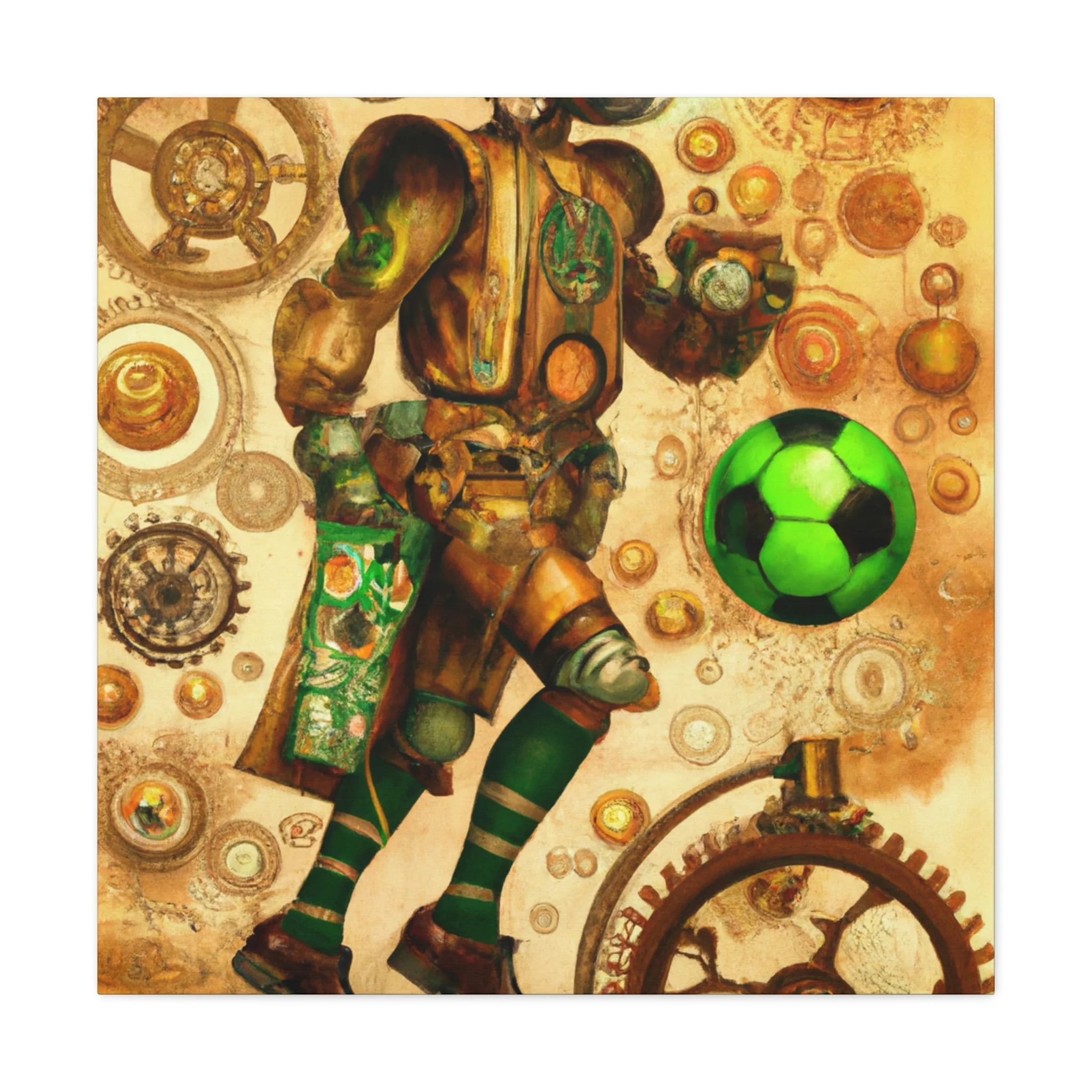Soccer in Steampunk Age - Canvas - Walmart.com