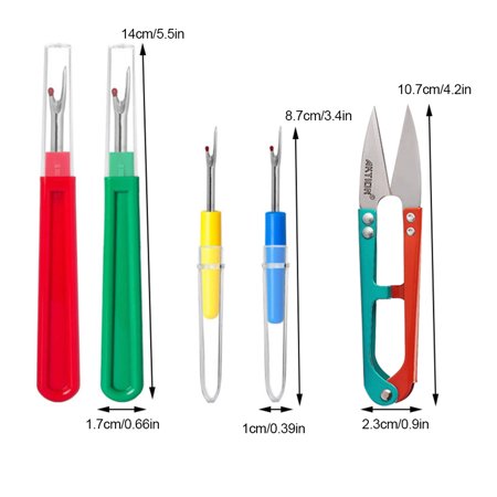5 Pieces Seam Ripper Scissors Metal Threads Metal Seam Stitch Rippers ...