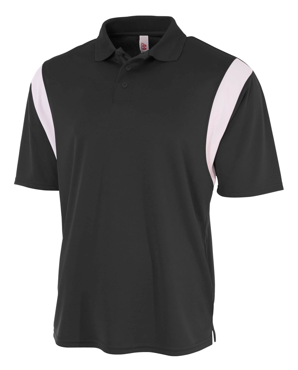 A4 Color Block Polo with Knit Color For Men in Black/White | N3266 ...