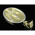 10K Yellow Gold Trident Maserati Logo 2" Canary And White Diamond ...