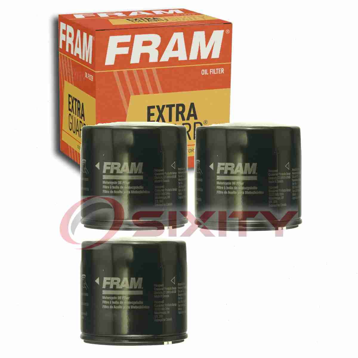 3 pc FRAM PH6018 Extra Guard Engine Oil Filters for 7E-0613 J318318 ...