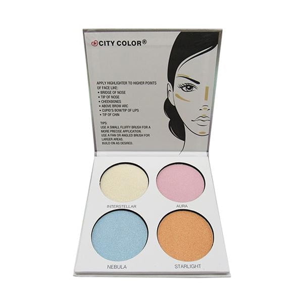 Paleta de iluminadores iridiscentes Stellar Glow Pro de CITY COLOR ...
