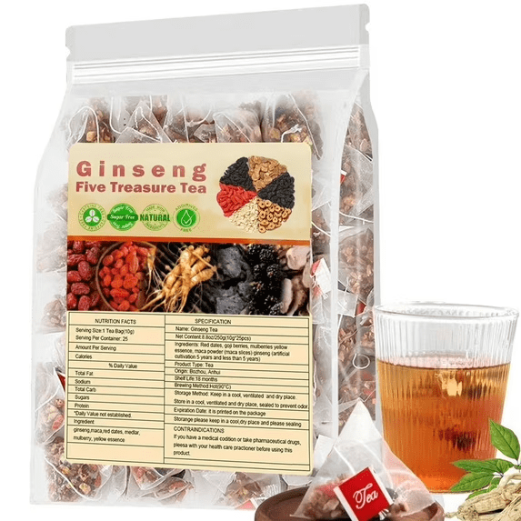 Ginseng Five Treasures Tea, Ginseng Six Treasure Tea, Individually ...