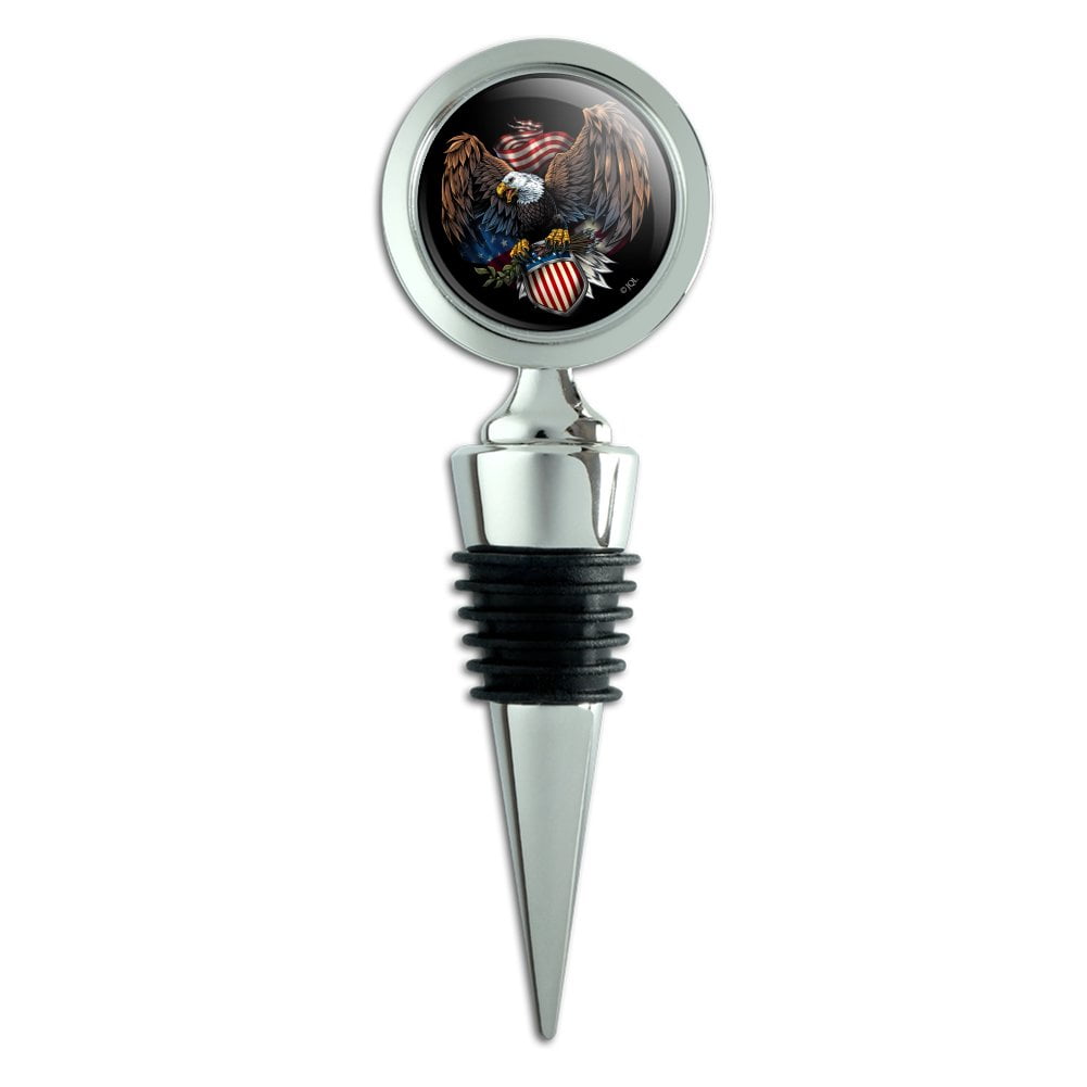 Patriotic Eagle USA American Flag Shield Wine Bottle Stopper - Walmart.com