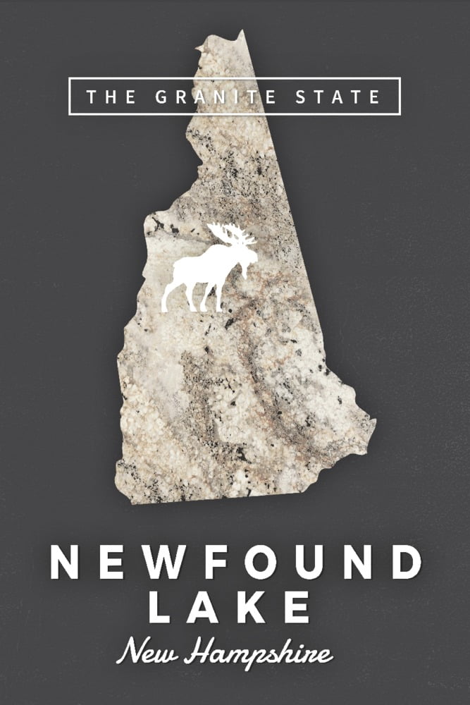 Newfound Lake, New Hampshire, Granite State Cutout (12x18 Wall Art ...