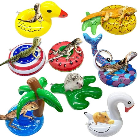 HTCM 8 Pack Bearded Dragon Bathe Float Inflatable Bathtub Toy Lizard ...