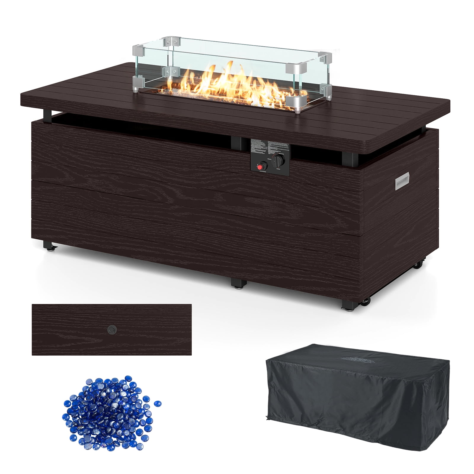 Click here for Gymax 51 Inch Propane Fire Pit Table 50 000 Btu Ga... prices
