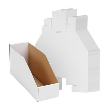 9.4x3x4.5 Inch Cardboard Storage Bins 35 Pack, White Cardboard Boxes ...