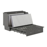 HomeStock Contemporary chic Murphy Bed Chest Grey with Charging Station ...