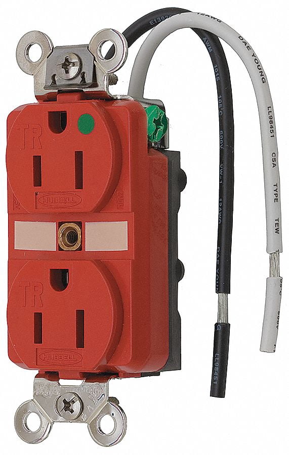 Hospital Grade Tamper-Resistant 15 Amp Receptacle Red - Walmart.com