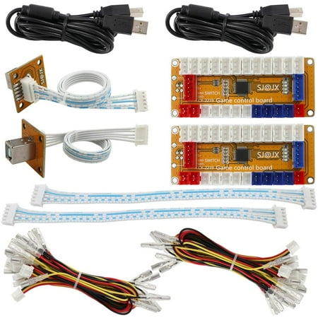 SAYDY Arcade Game USB Encoder Zero Delay 2 Player Gamepad LED Button Joystick Controller for ...