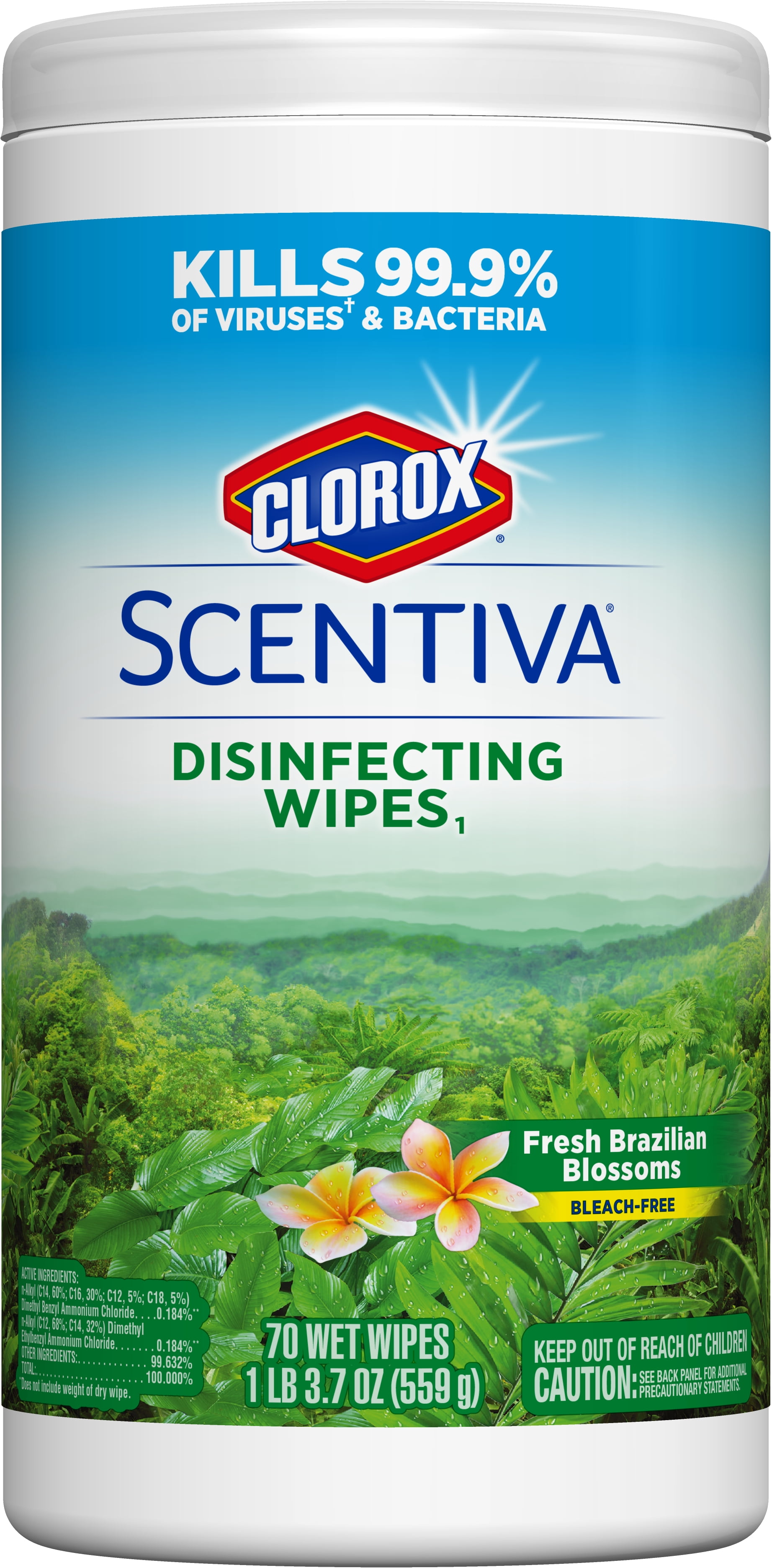 Clorox Scentiva Wipes, Bleach Free Cleaning Wipes - Fresh Brazilian ...
