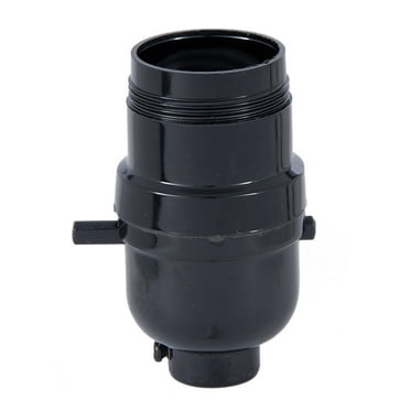 B&P Lamp® Push-Thru Style Black Plastic Phenolic Socket With Medium Base And Threaded Shell With ...