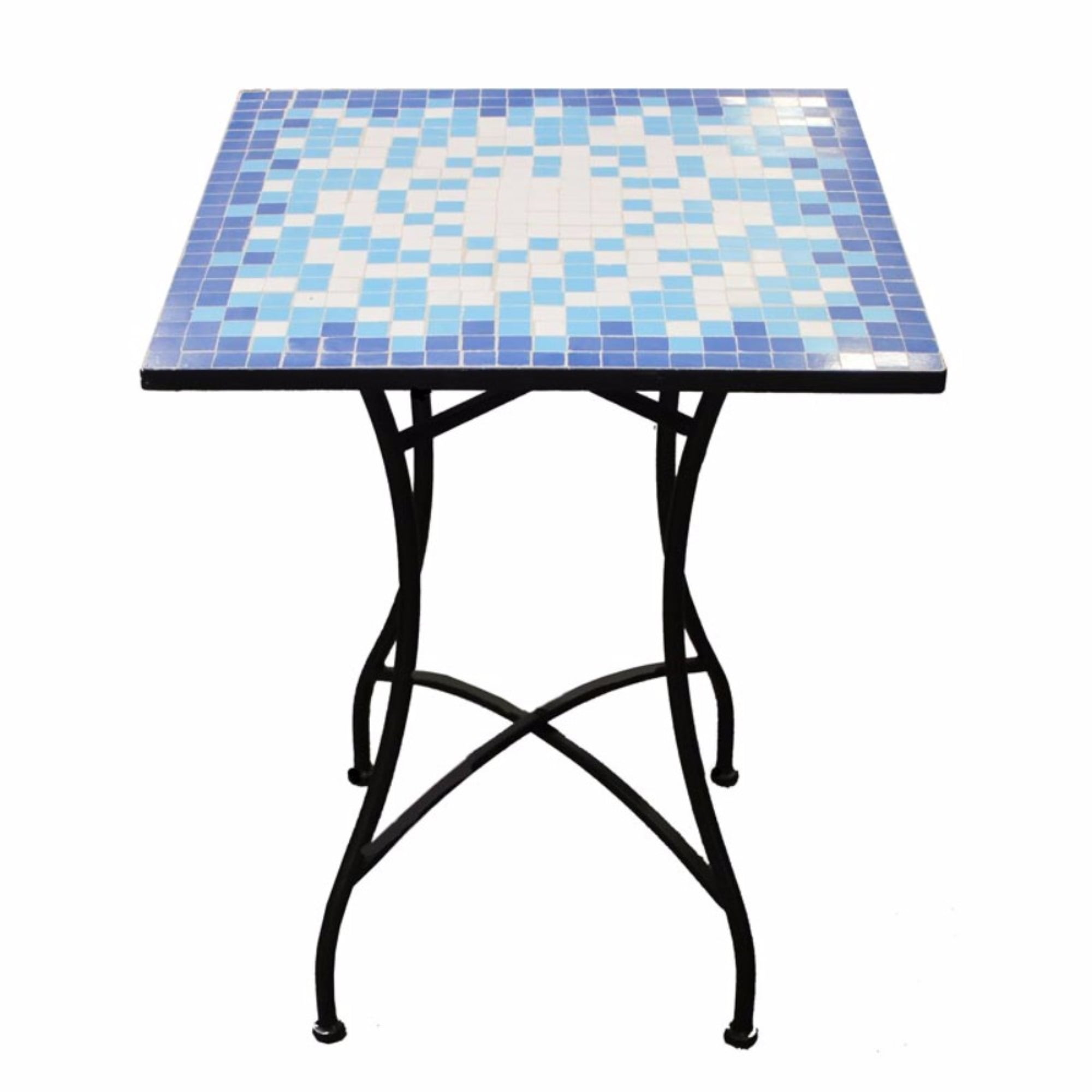 Mosaic/Metal Square Table, Blue - Walmart.com