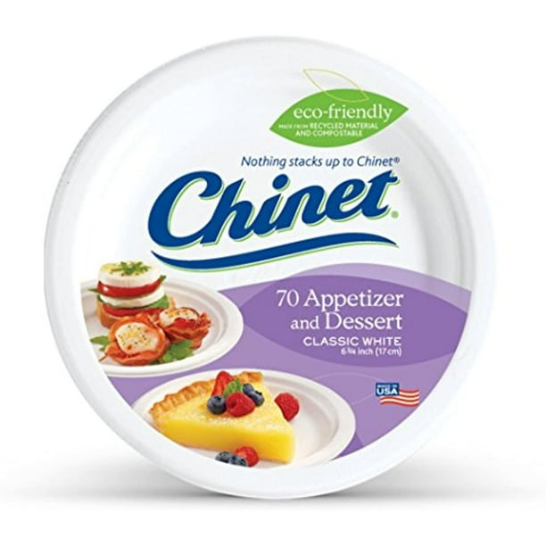 Chinet Classic White, Round Appetizer And Dessert Plates, 6.75 Inches ...