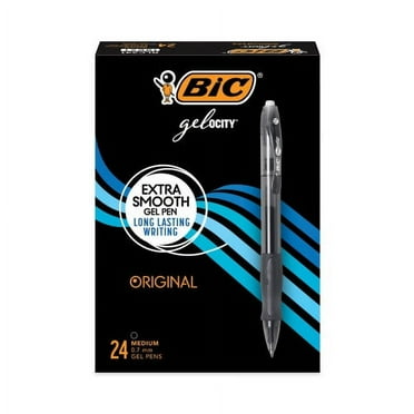BIC Cristal Ballpoint Stick Pens - Medium Pen Point - Black - Clear ...