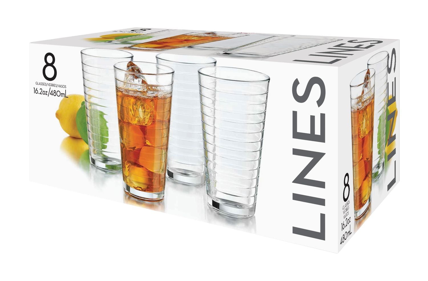 Lines Glass Set/8, Lines - 8 Pieces - Walmart.ca